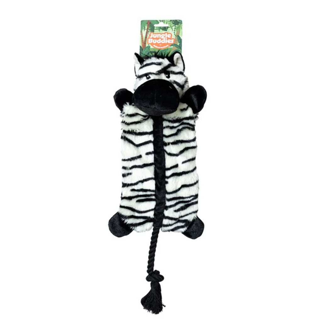 Animal Instincts Jungle Buddies Plush Zebra with Rope Toy – Wags ...